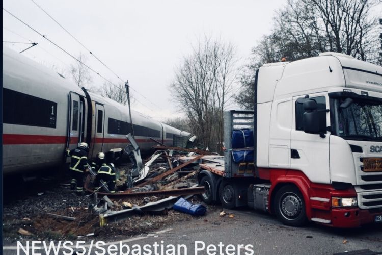 ICE trains collides with truck, one person dies. | Latest Railway News