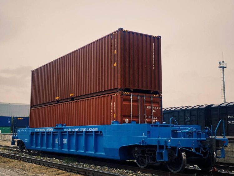 KTZ tests double-stacked container trains | Latest Railway News